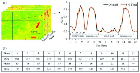 A Ndvi Time Series Profiles Before And After Savitzky Golay S G Download Scientific Diagram