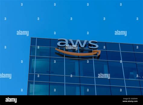 Aws Amazon Web Services Logo Sign On Their Office Building In Houston