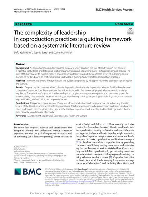 pdf the complexity of leadership in coproduction practices a guiding
