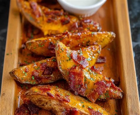 Cheddar Bacon Potato Wedges Recipe Crispy And Delicious