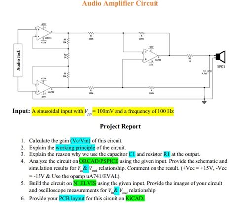 Solved Audio Amplifier Circuit Input A Sinusoidal Input Chegg