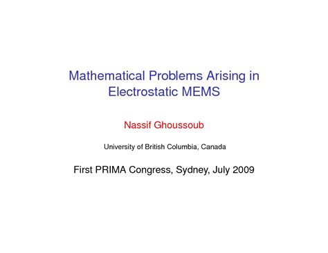 On Fourth Order Pdes Modelling Electrostatic Micro Electronical Systems