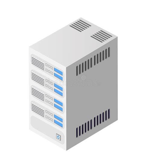 Single Server Network Technology Of Connection Data Center Stock Vector
