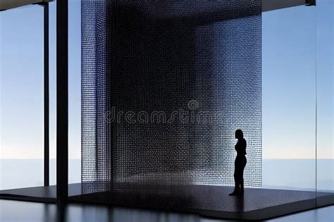Visualization Of A Data Mesh In A Minimalist Style Space Stock