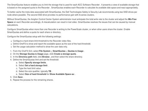 Configuring Smartquotas Recommended Configuration Best Practices—dell Emc Storage With The