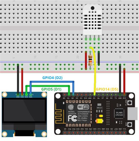 Esp32 Esp8266 Dht Temperature And Humidity Readings In Oled Display