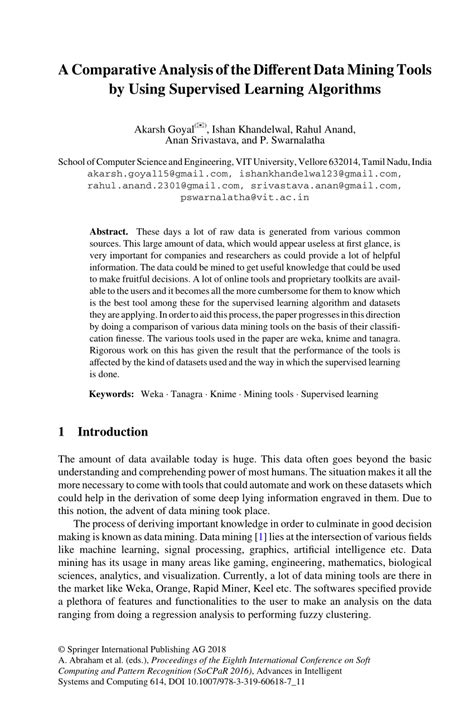 Pdf A Comparative Analysis Of The Different Data Mining Tools By Using Supervised Learning
