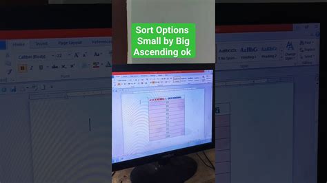 Ms Word Sort By Ascending And Descending Youtube