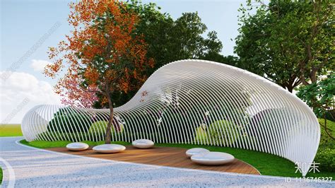 现代异形廊架su模型下载【id1136746327】知末su模型网