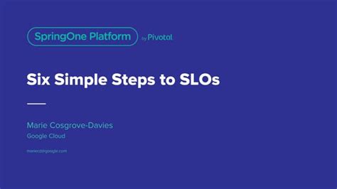 Six Simple Steps To Service Level Objectives Slos Pdf