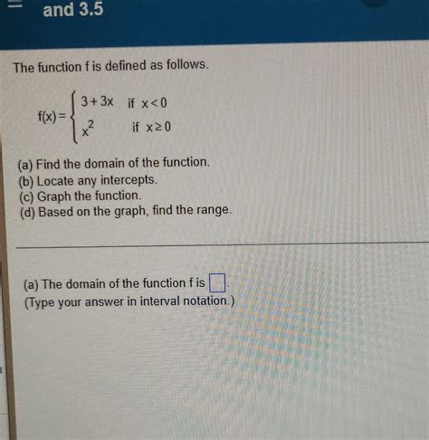 solved and 3 5 the function fis defined as follows 3 3x if
