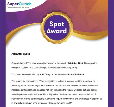 Ca Aishwary Gupta On Linkedin Spot Award Gratitude Appreciation