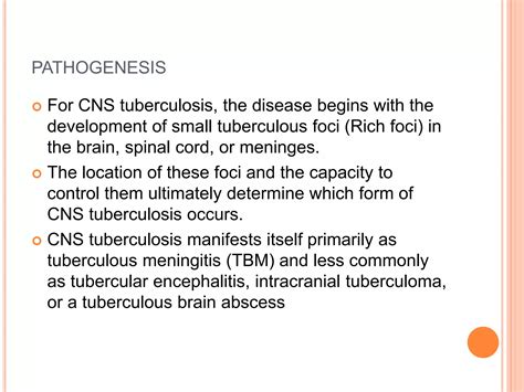 Tuberculous Infection Of Cns Pptx