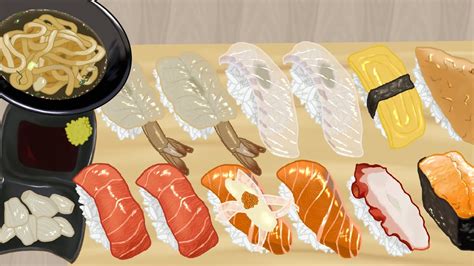 애니 먹방 모둠초밥 먹방 애니메이션 먹방 Animation Mukbang Youtube