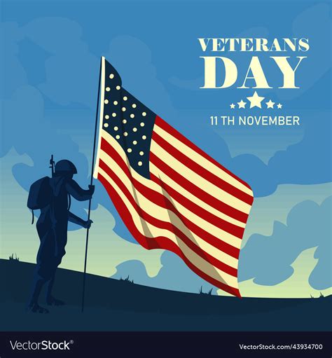 Veterans Day Poster Royalty Free Vector Image Vectorstock