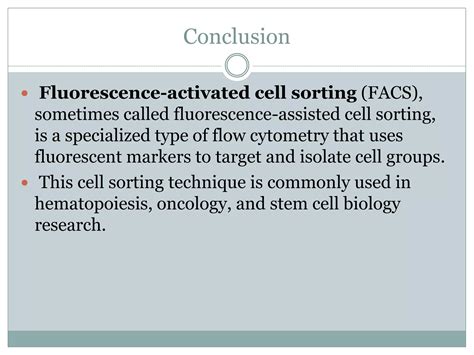 Fluorescence Activated Cell Sorting Facspptx Physics Science