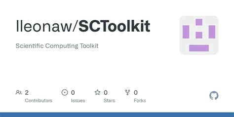 GitHub Lleonaw SCToolkit Scientific Computing Toolkit