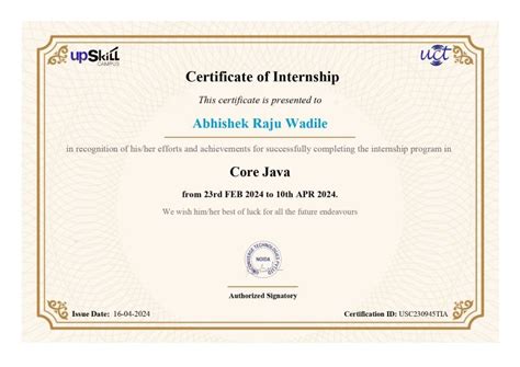 Abhishek Wadile On Linkedin Connection Javadeveloper Internship Upskillcampuss