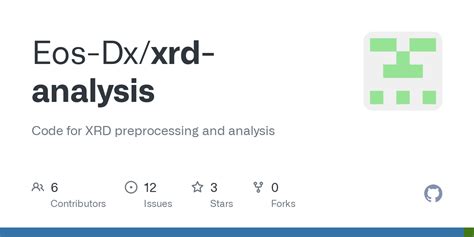 GitHub Eos Dx Xrd Analysis Code For XRD Preprocessing And Analysis