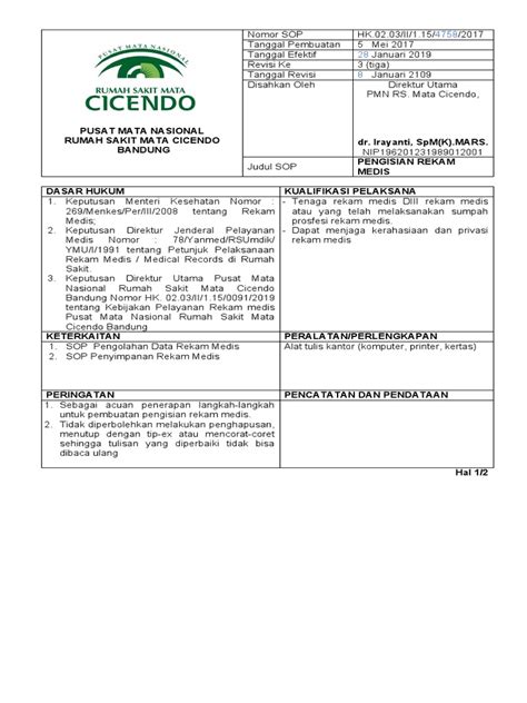 Sop Pengisian Rm Pdf