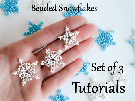 beaded snowflake tutorial set pendant ornament earrings beading