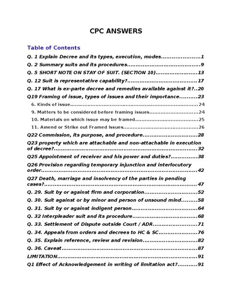 CPC Final Cpc Doc CPC ANSWERS Q Explain Decree And Its Types Execution Studocu