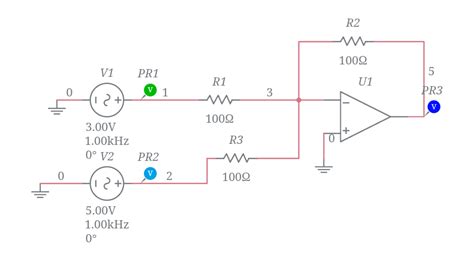 Op Amp Adder Multisim Live