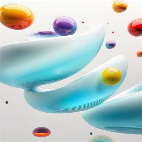 Premium Photo | Floating Group of Colorful Objects