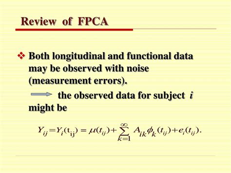 PPT Covariate Adjusted Functional Principal Component Analysis FPCA For Longitudinal Data