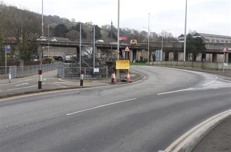 Renewing The Road Surface At Roundabout On The Church Village Bypass Cynon Valley