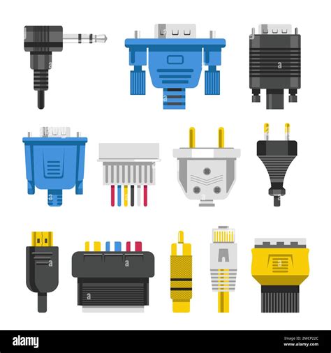 Wiring Connectors And Cables Audio Or Video Adapters Or Plug Stock Vector Image And Art Alamy