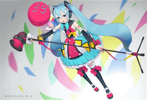 Hatsune Miku Magical Mirai Miku And Magical Mirai Miku Vocaloid And More Drawn By Mountain