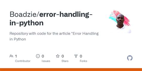 GitHub Boadzie Error Handling In Python Repository With Code For The Article Error Handling