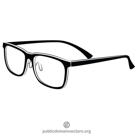 A Simple Clipart Image Of A Pair Of Rectangular Glasses With Thin
