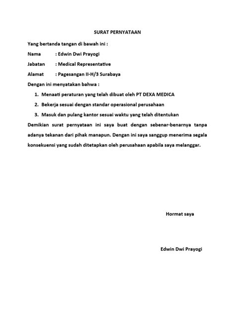 Surat Pernyataan Pdf