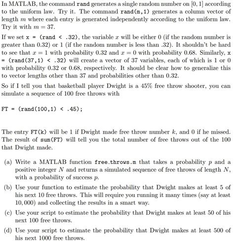 [solved] in matlab the command rand generates a s solutioninn
