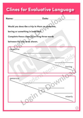 Lesson Zone Au Clines For Evaluative Language 2