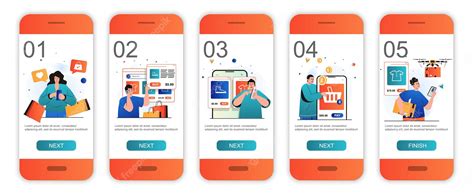 Premium Vector Mobile Commerce Concept Onboarding Screens For Mobile App Templates Buyers