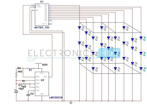 3x3x3 Led Cube Circuit Without Using Microcontroller