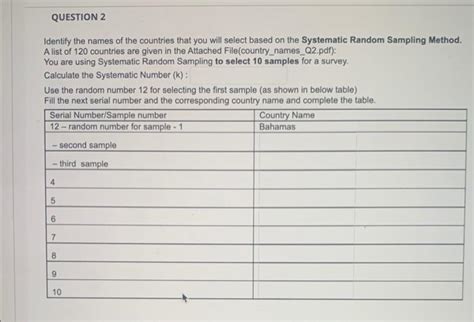Solved Use Simple Random Sampling To Select Five Samples