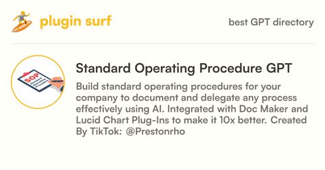 Standard Operating Procedure Gpt Gpt Information Latest Updates And