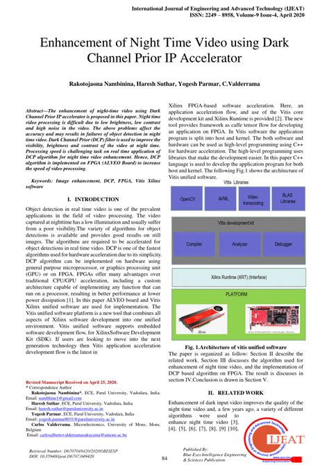 Pdf Enhancement Of Nightime Video Using Dcp Ip Accelerator