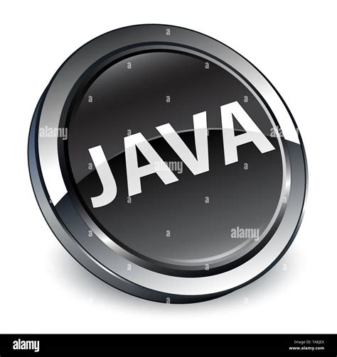 Java Isolated On 3d Black Round Button Abstract Illustration Stock