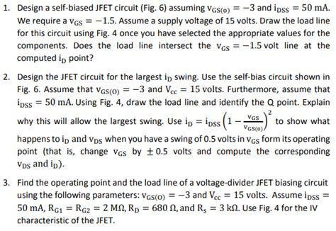 1 Design A Self Biased Jfet Circuit Fig 6