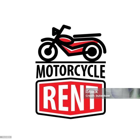 임대 오토바이 로고입니다 벡터 일러스트 레이 션에 흰색 배경 디자인에 대한 스톡 벡터 아트 및 기타 이미지 디자인 라벨