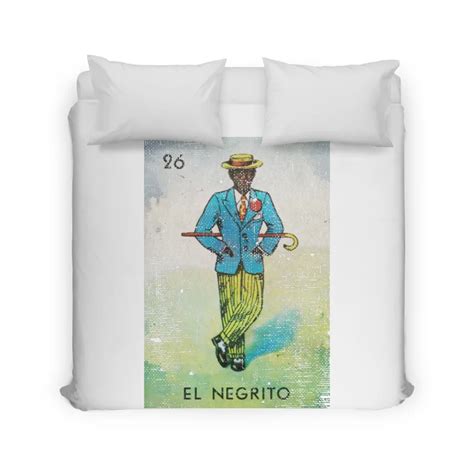 El Negrito Mexican Loteria Bingo Card Home Duvet Casadeloterias