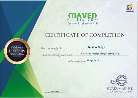 Vlsi Mavensilicon Verilog Soc Certifiedprofessional Keshav Singh