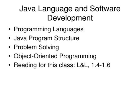 Ppt Java Language And Software Development Powerpoint Presentation