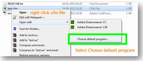 Open ColdFusion CF Files In Dreamweaver