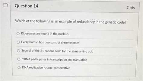 Solved Which Of The Following Is An Example Of Redundancy In